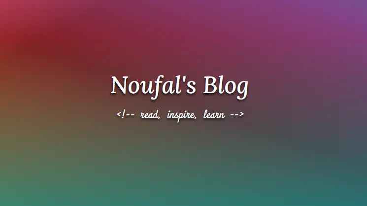 Noufal's Blog